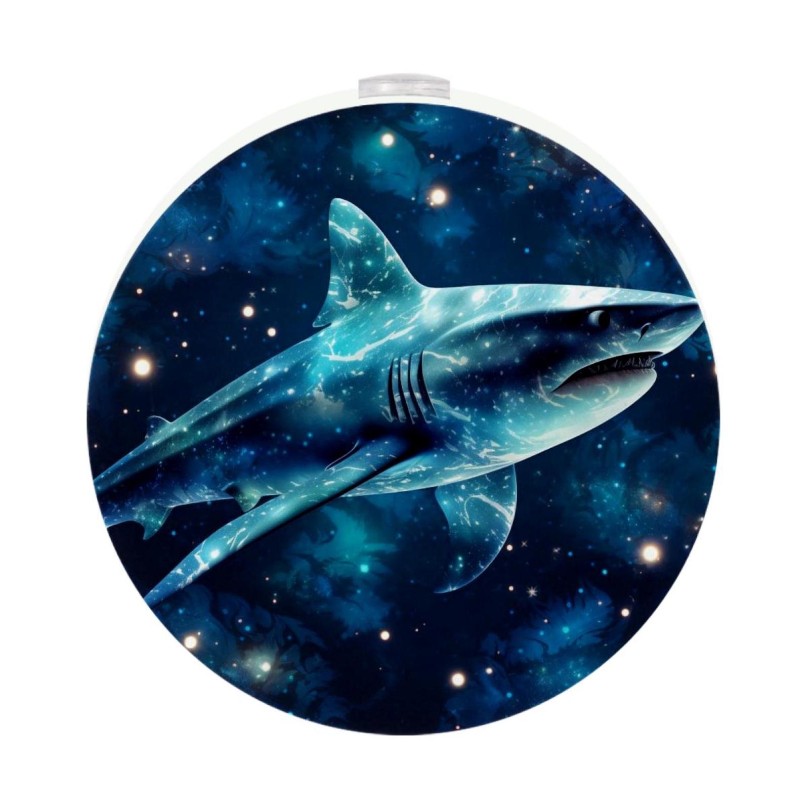 Shark LED Round Night Light-2PCS, Compact and Energy-Saving Bedroom ...
