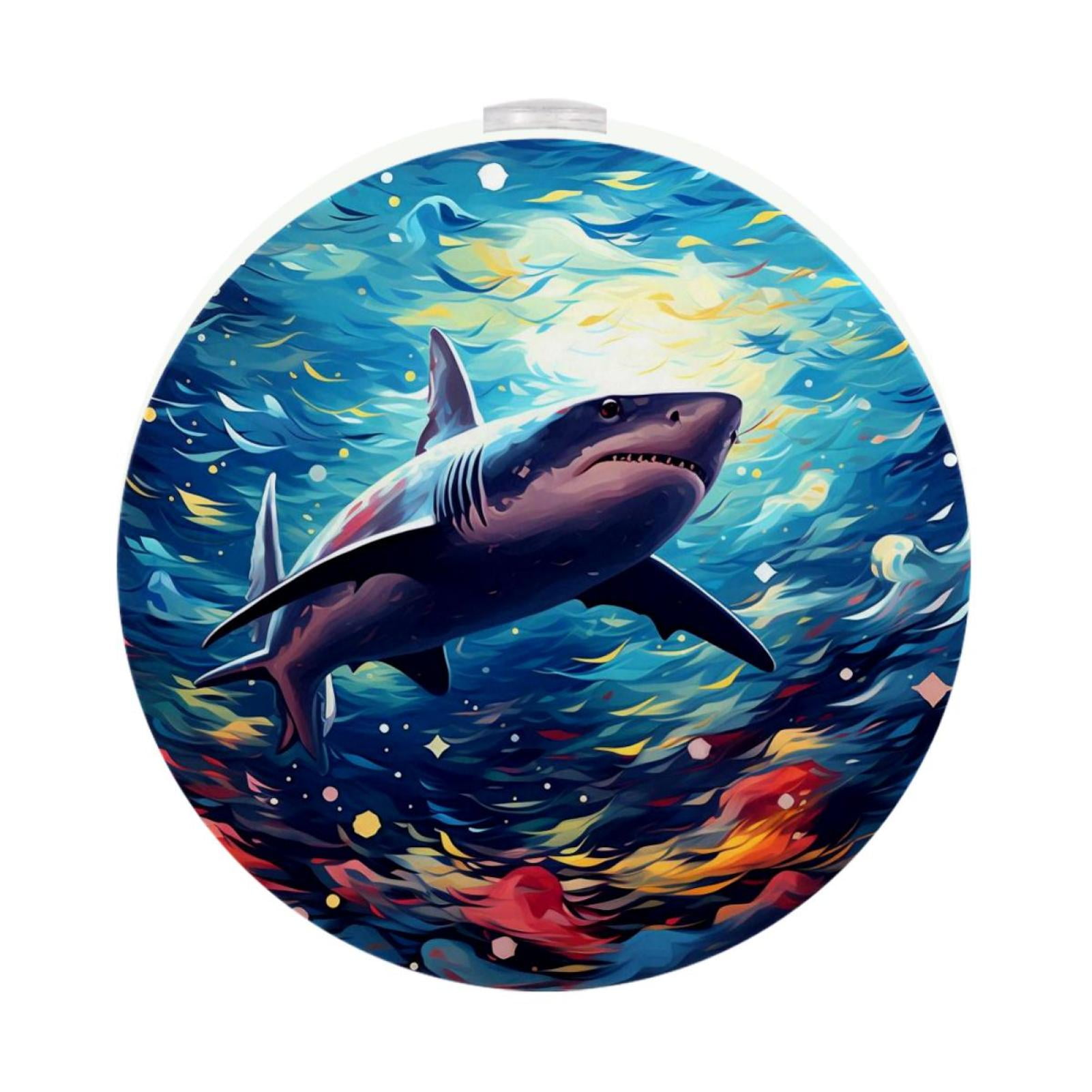 Shark LED Round Night Light - 2PCS, Compact and Energy-Efficient ...