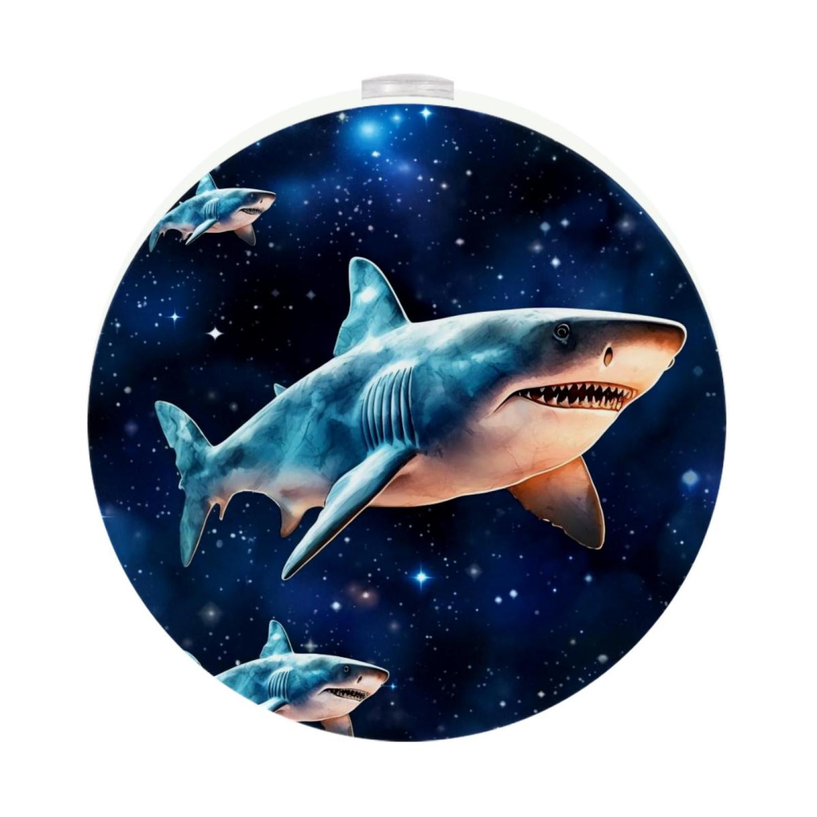Shark LED Round Night Light-2PCS, Energy Efficient Plug-in Bedroom ...