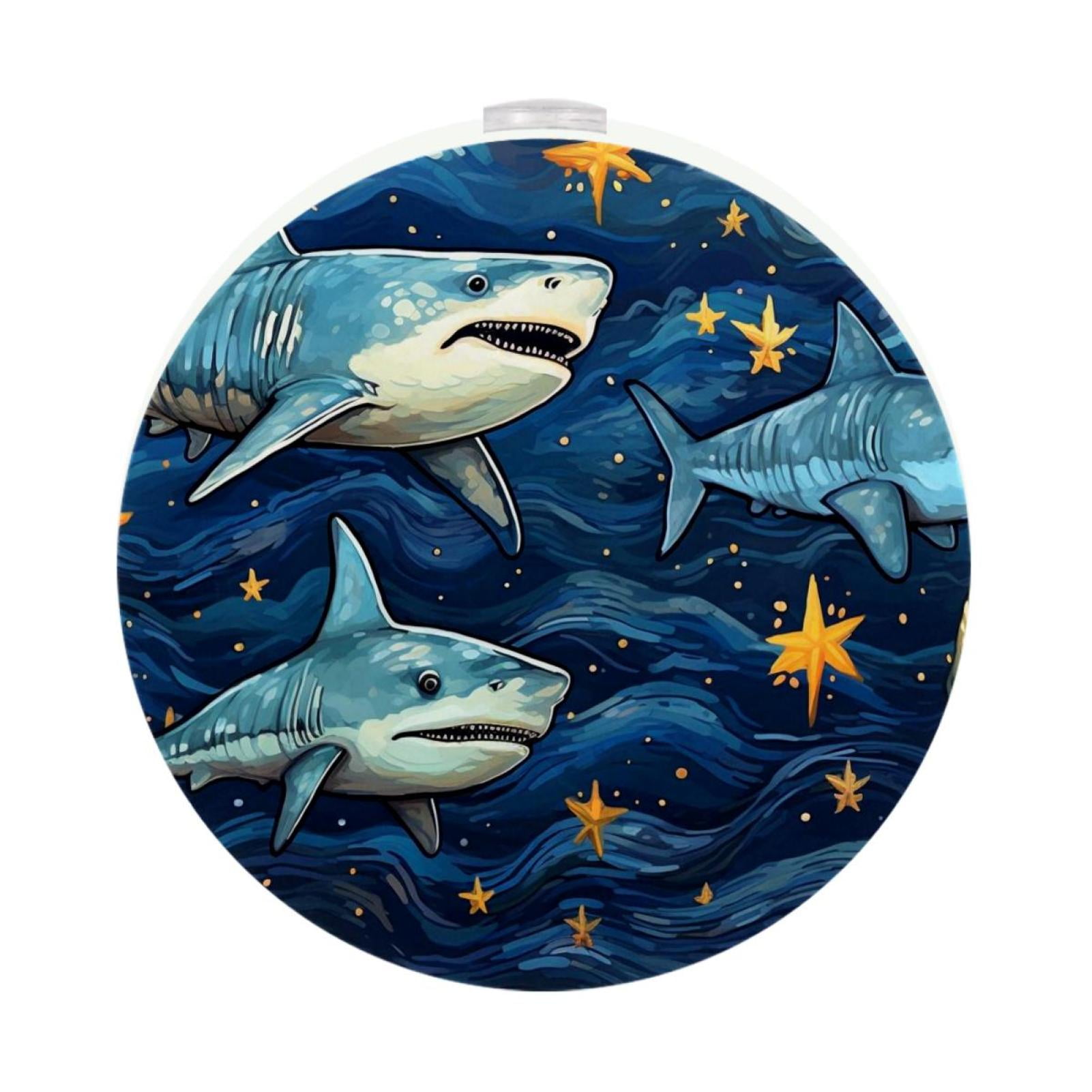 Shark LED Round Night Light-2PCS, Energy Efficient Plug-in Bedroom ...