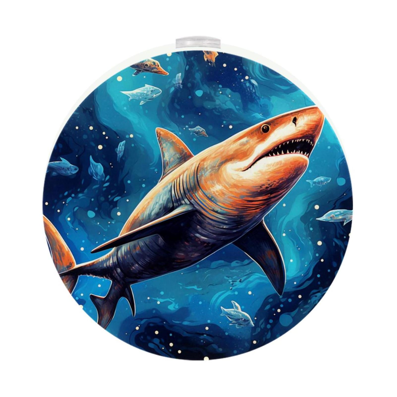 Shark LED Round Night Light-2PCS, Energy Efficient Plug-in Bedroom ...