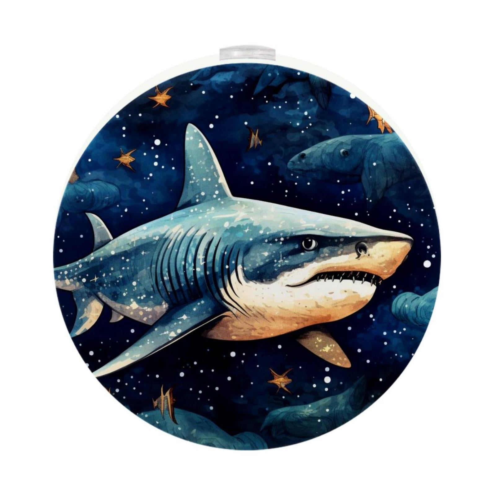 Shark LED Round Night Light-2PCS, Energy Efficient Plug-in Bedroom ...
