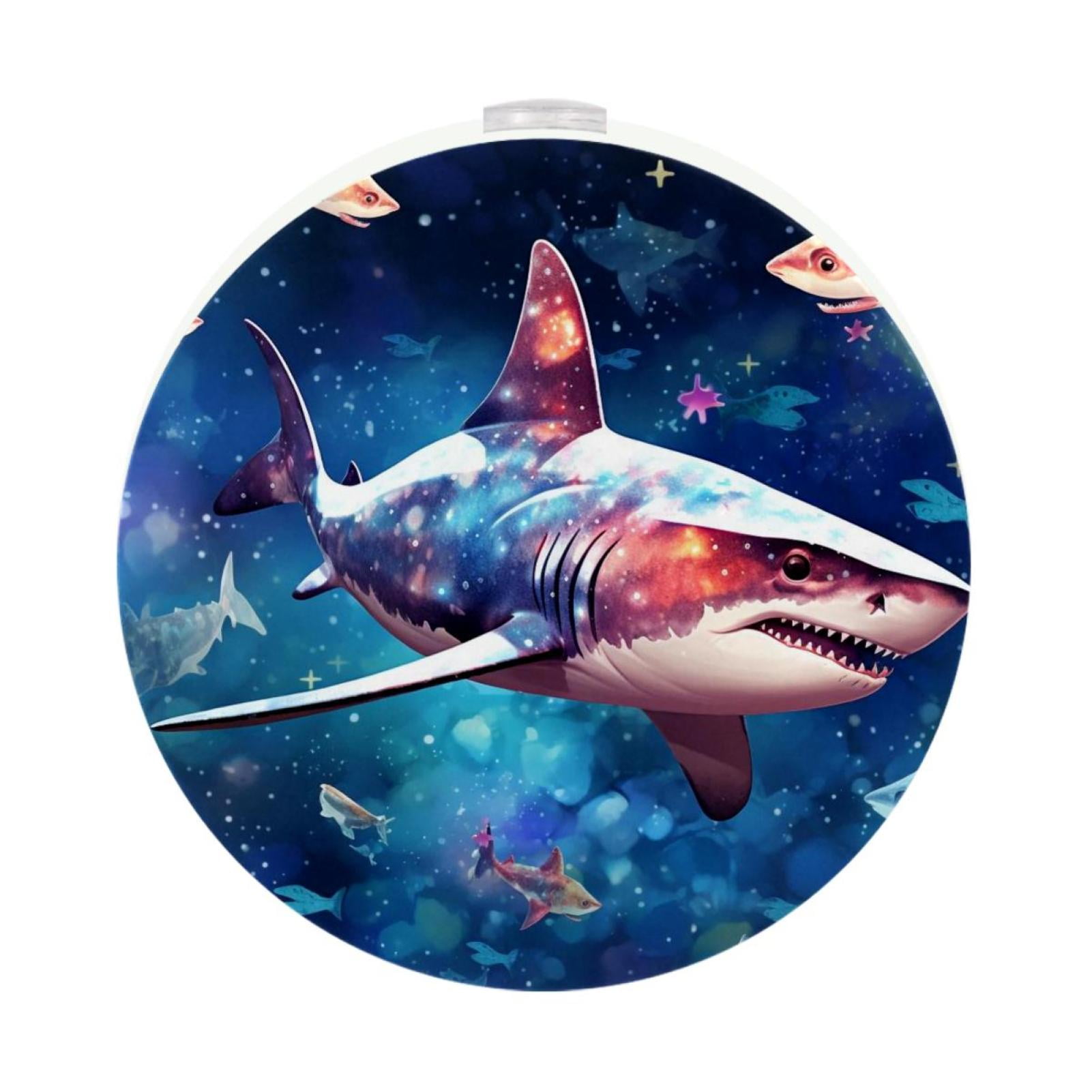 Shark LED Round Night Light (2PCS) – Energy Efficient Plug-in Lamp with ...