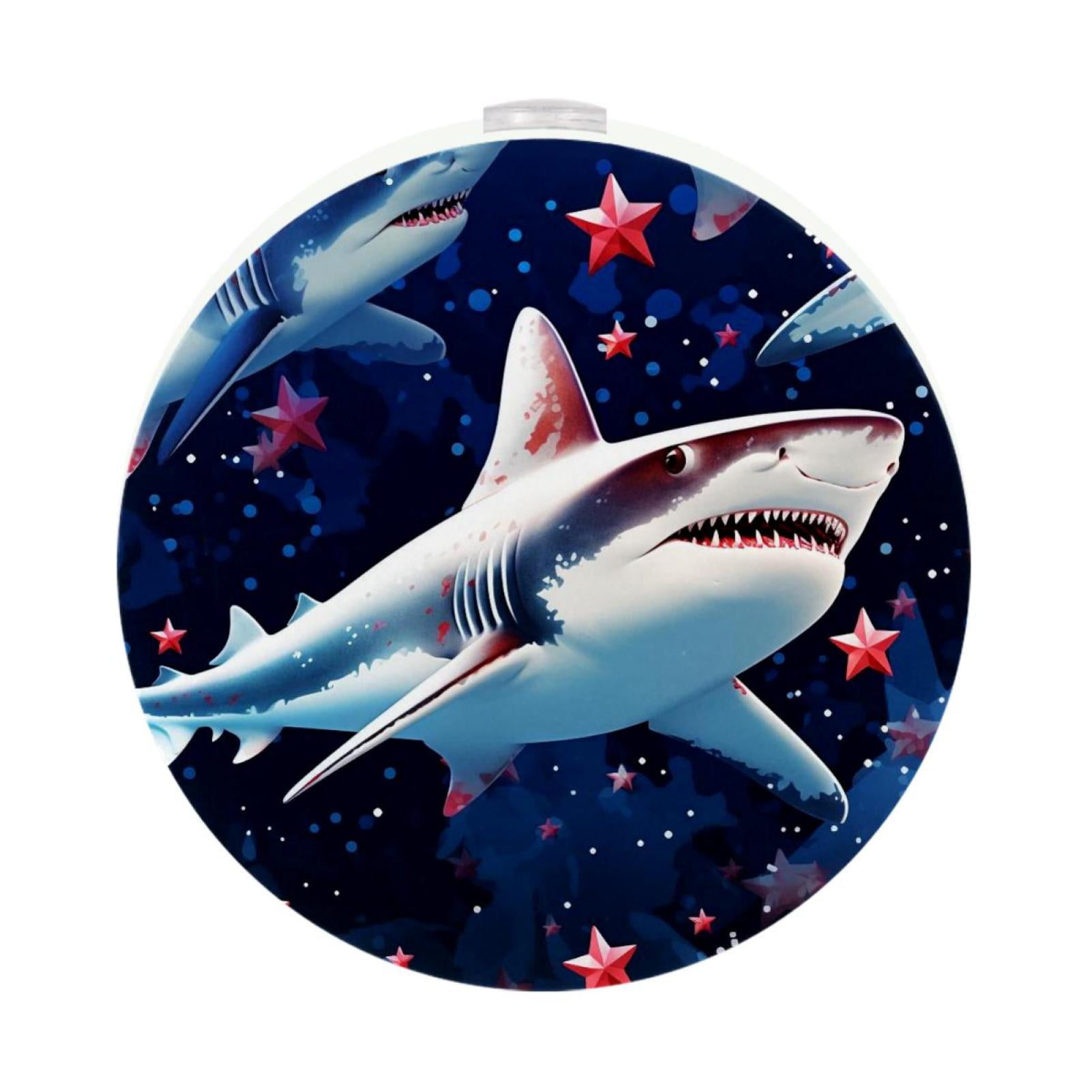 Shark LED Round Night Light (2PCS) – Energy Efficient Plug-in Lamp with ...