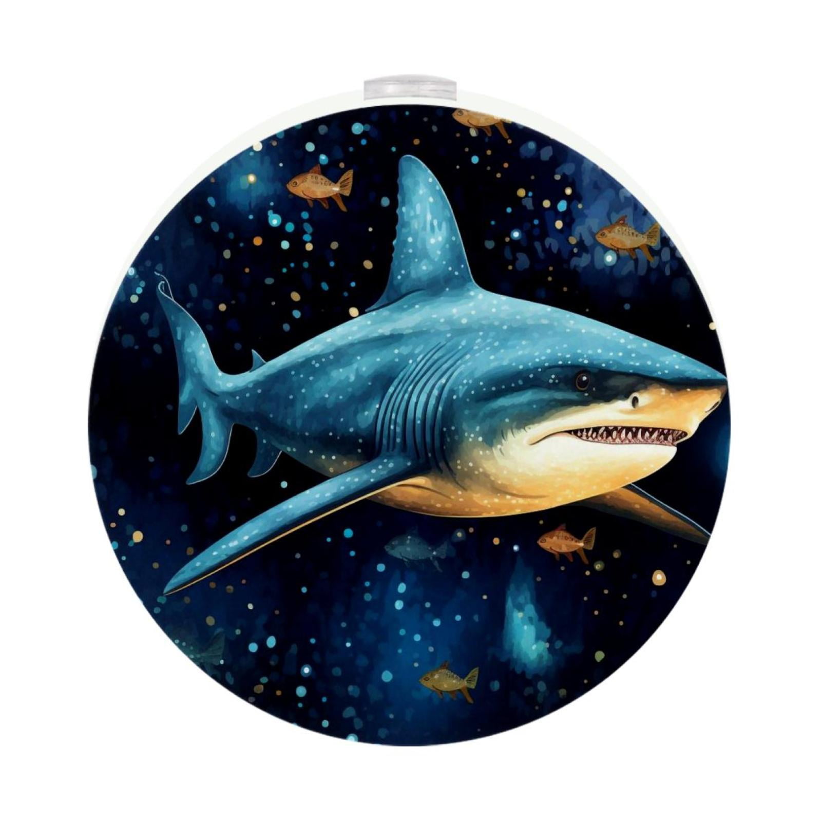 Shark LED Round Night Light-2PCS, Plug-in Auto Dusk to Dawn Sensor ...