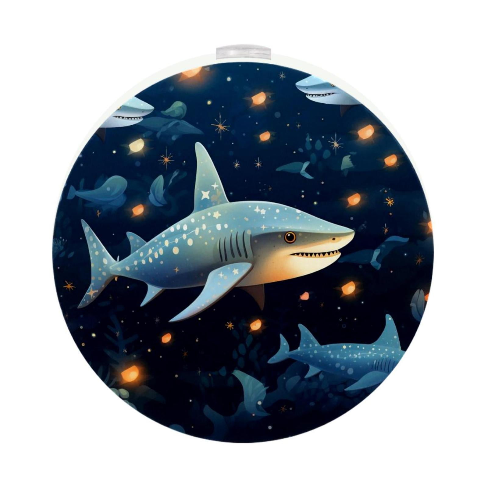 Shark LED Round Night Light-2PCS, Plug-in Auto Dusk to Dawn Sensor ...