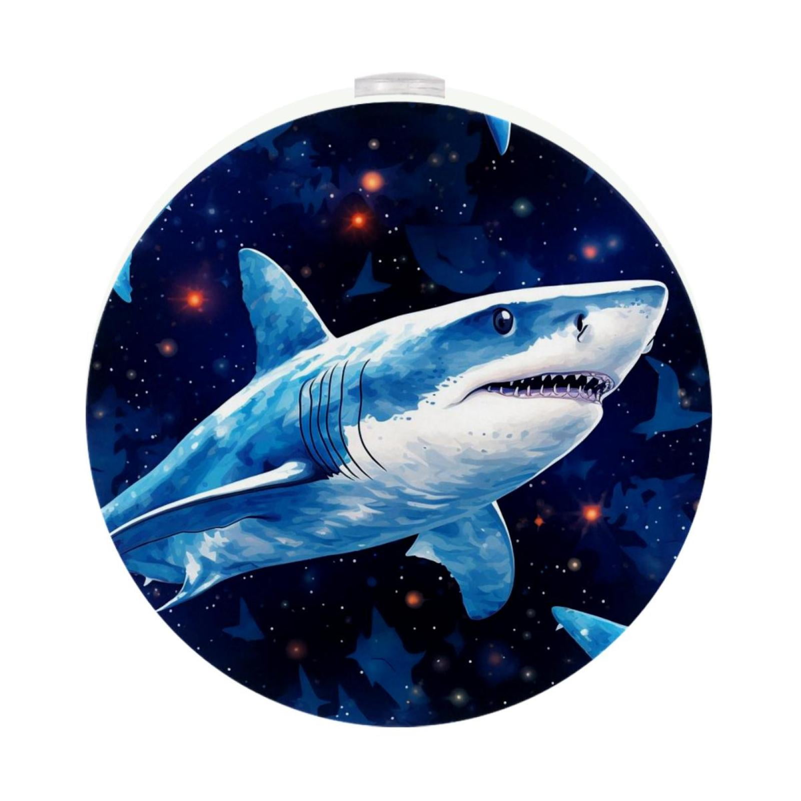 Shark LED Round Night Light - 2PCS, Plug-in Dusk-to-Dawn Sensor, Energy ...