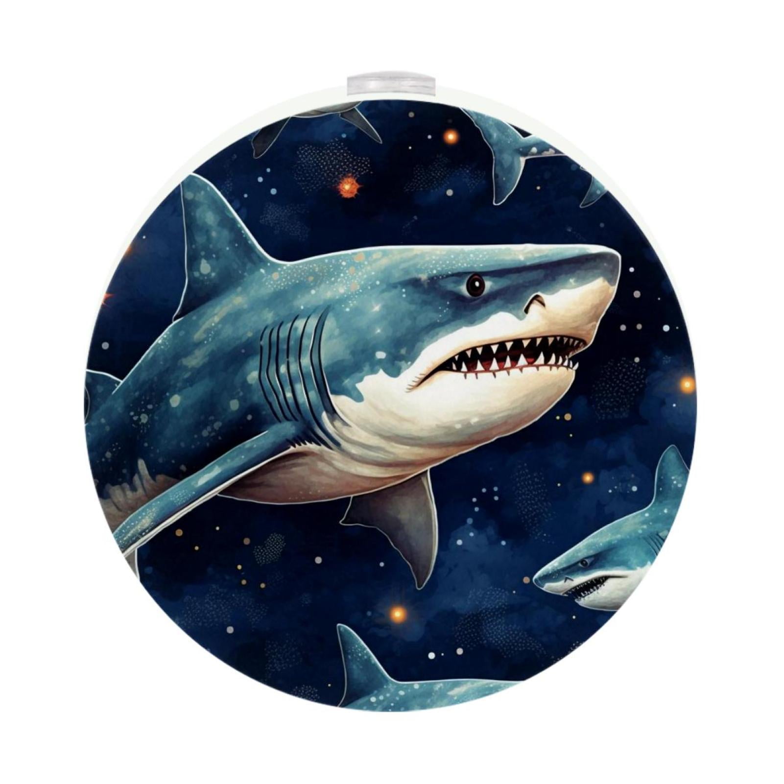 Shark LED Round Night Light-2PCS, Plug-in Wall Nightlight with Dusk-to ...