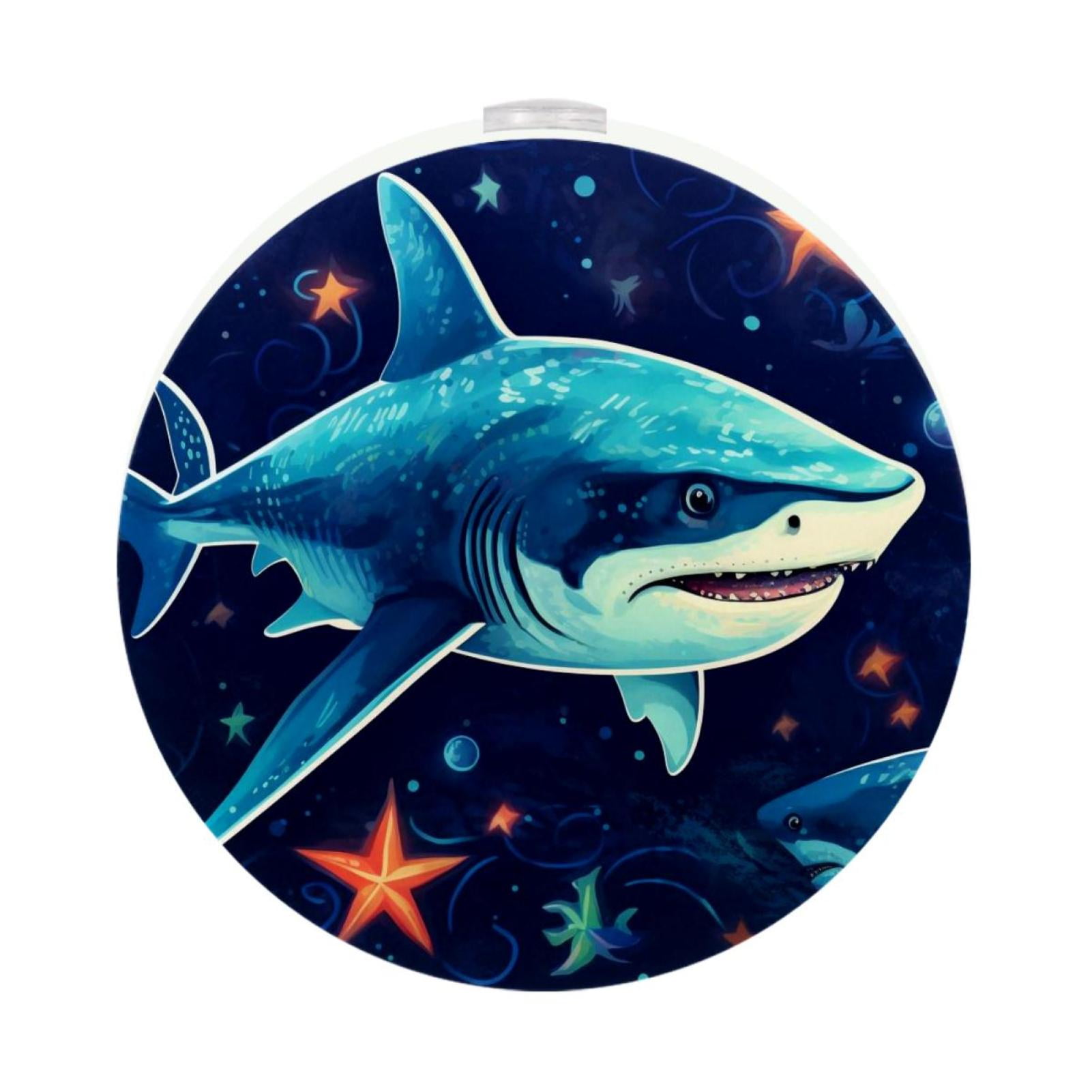 Shark LED Round Night Light - 2PCS, Soft Glow Decorative Nightlights ...