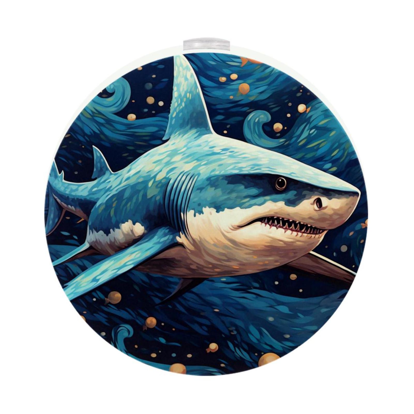 Shark LED Round Night Light-2PCS: Wireless & Portable Small Lights for ...