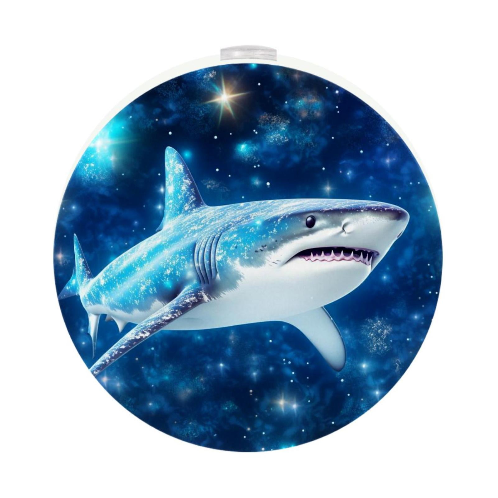 Shark LED Round Night Light- Set of 2, Portable Rechargeable Mini ...