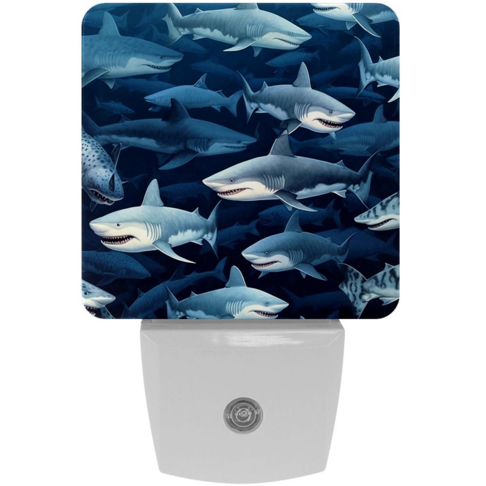 Shark LED Square Night Light - Energy Efficient Plug-in Nightlight with ...