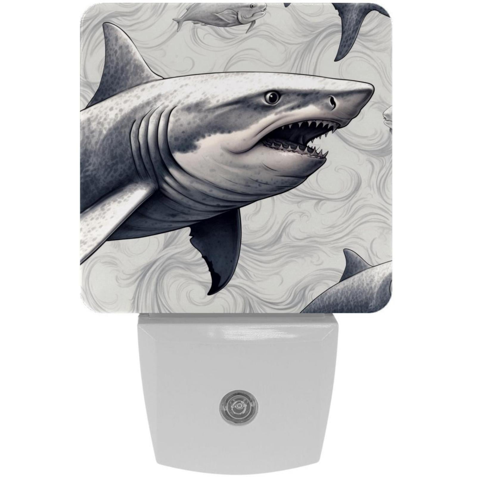 Shark LED Square Night Light - Soft Glow Plug-in Lamp with Dusk to Dawn ...