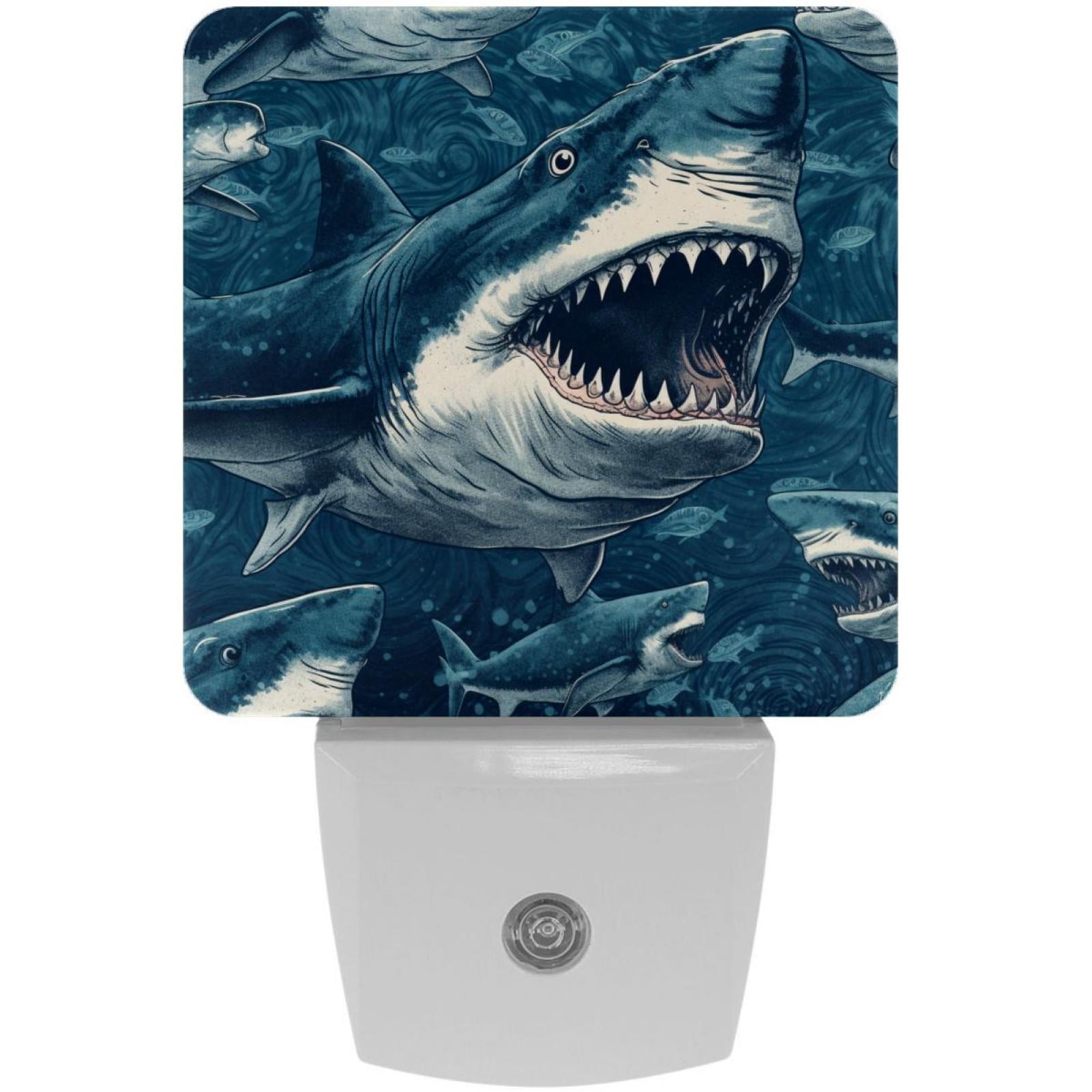 Shark LED Square Night Lights - Modern Design, Soft Glow, Energy ...
