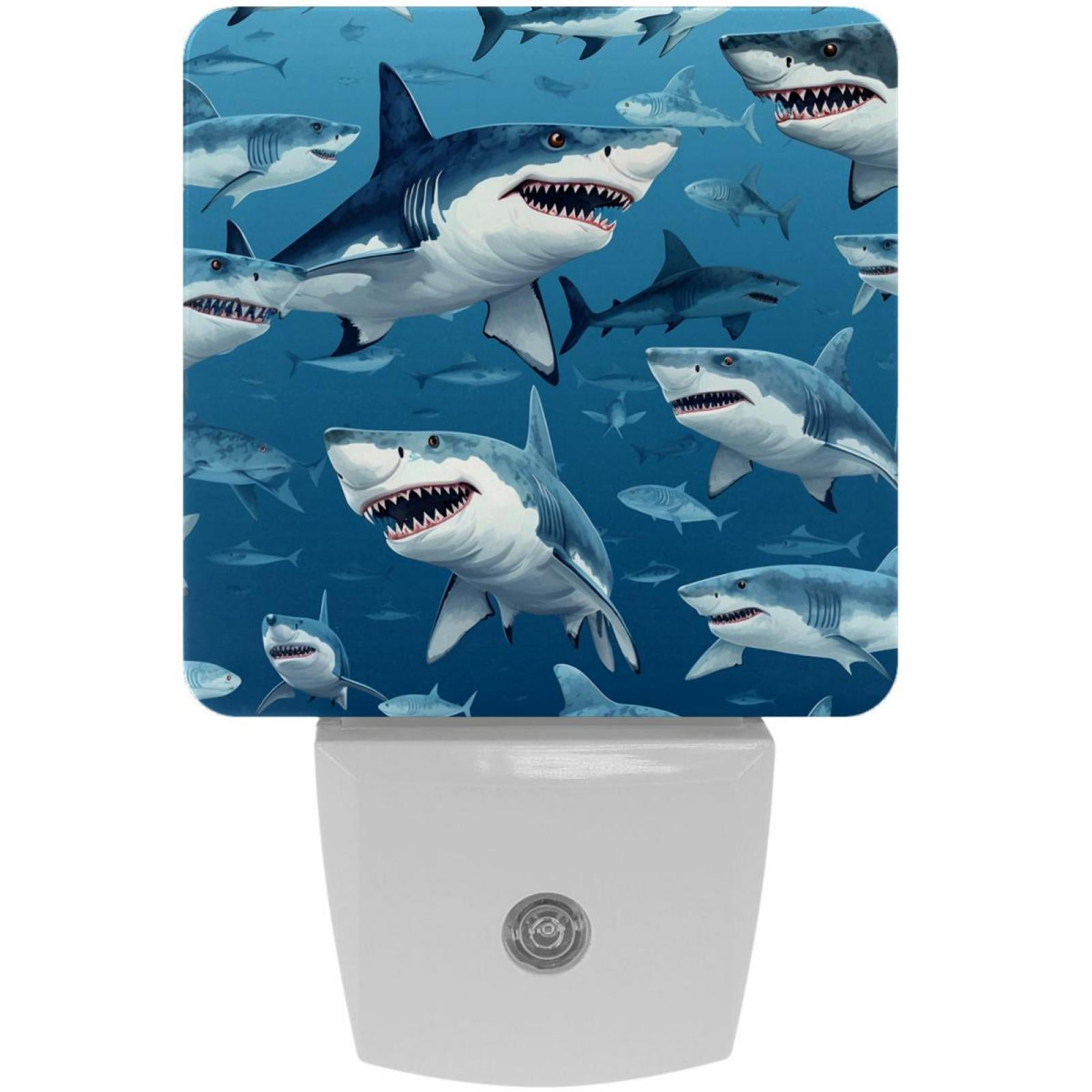 Shark LED Square Night Lights - Portable and Stylish for Bedroom and ...