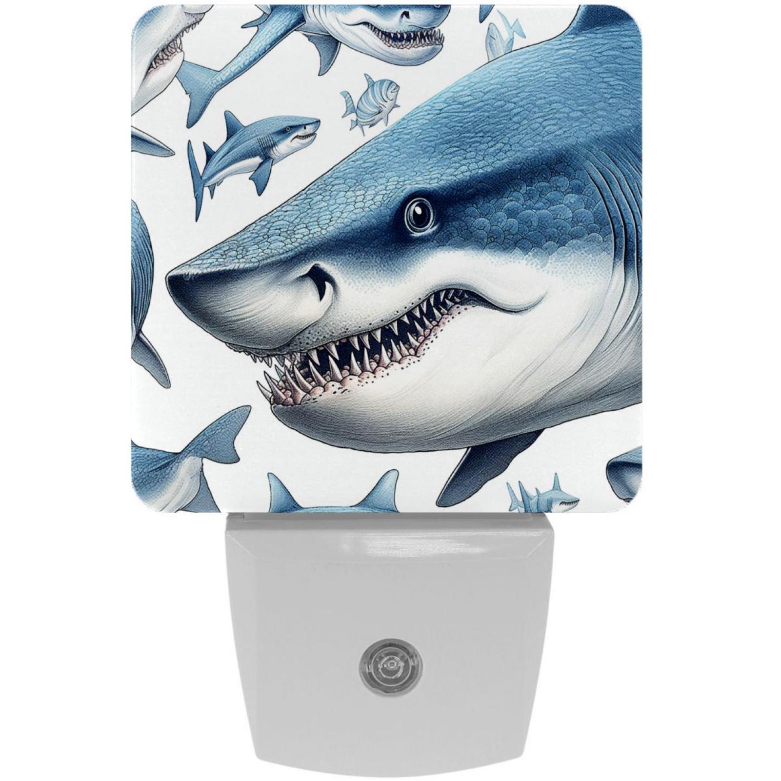 Shark LED Square Night Lights - Portable and Stylish for Bedroom and ...