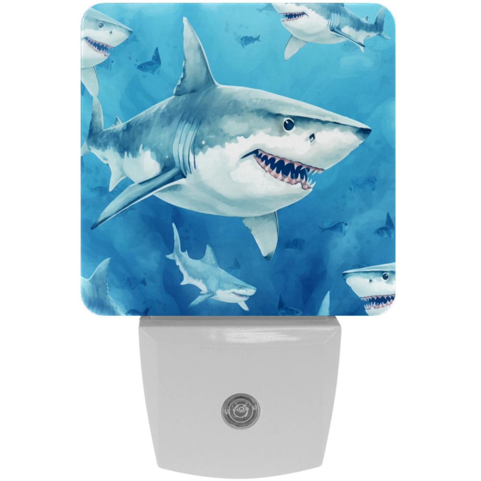 Shark LED Square Night Lights for Bedroom and Living Room, Decorative ...
