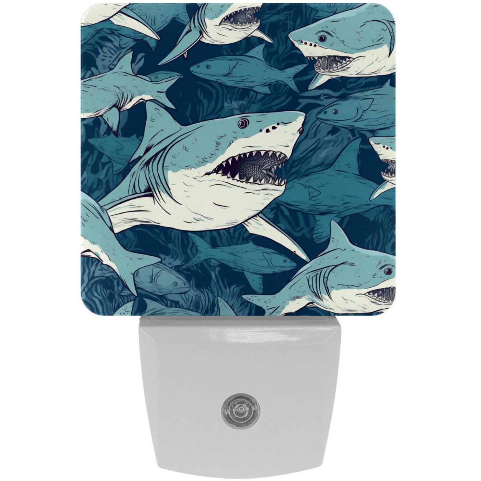 Shark LED Square Night Lights for Bedroom and Living Room, Decorative ...