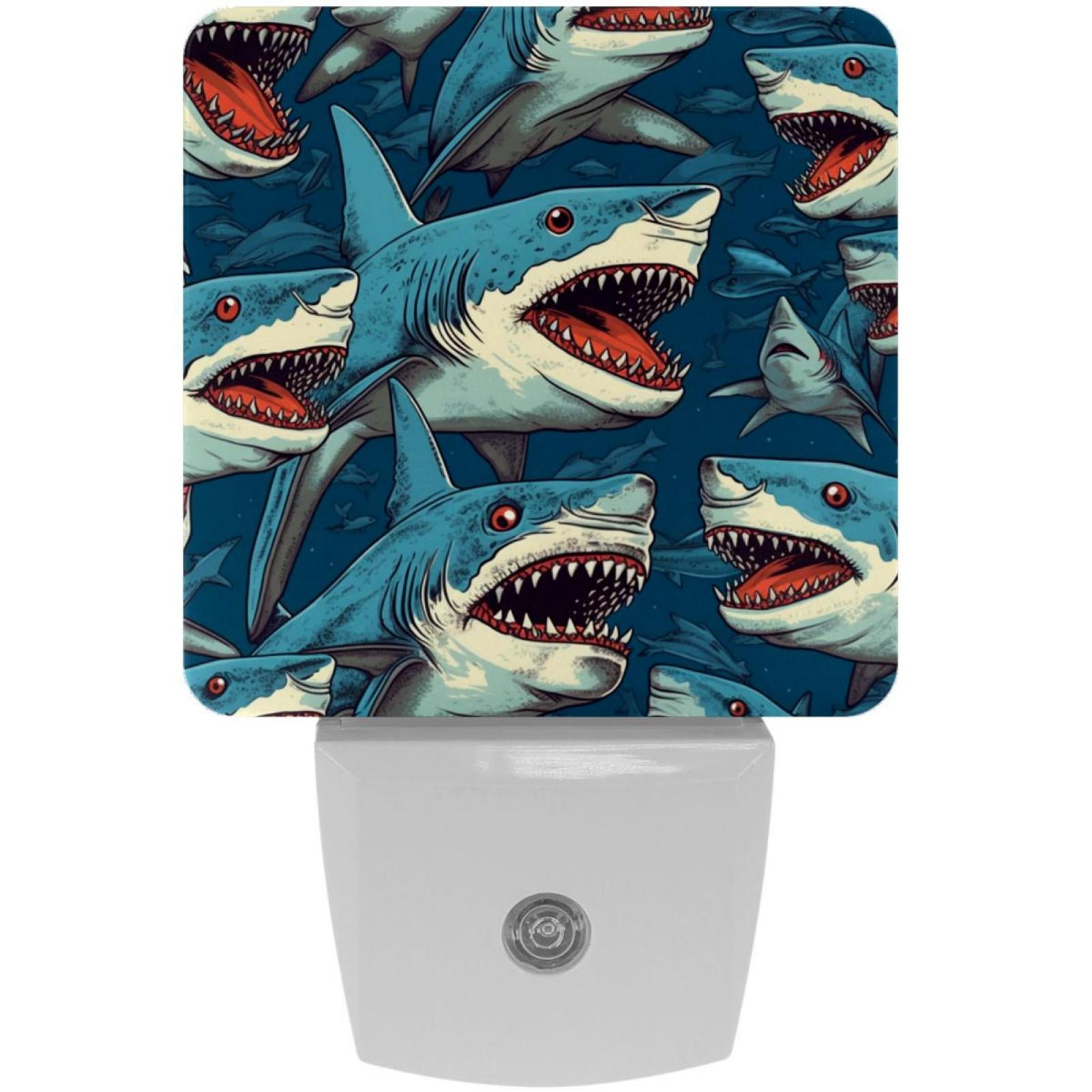 Shark LED Square Night Lights for Bedroom and Living Room, Decorative ...