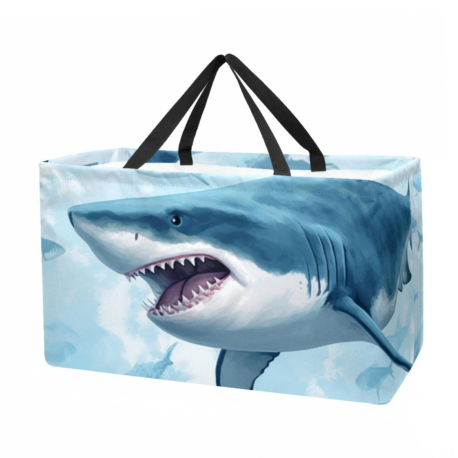 Shark Large Capacity Oxford Cloth Picnic Basket Reusable Laundry Bag ...