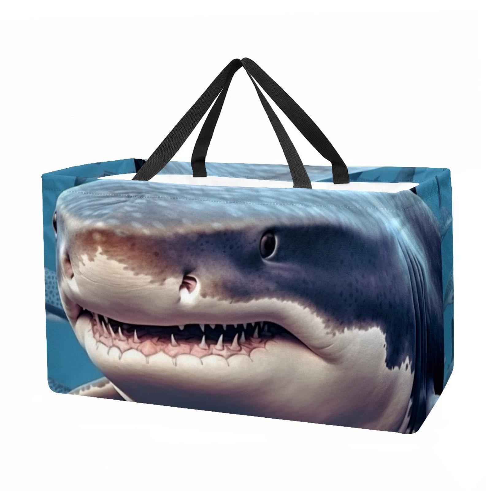 Shark Large Capacity Reusable Foldable Oxford Cloth Easter Basket Beach ...