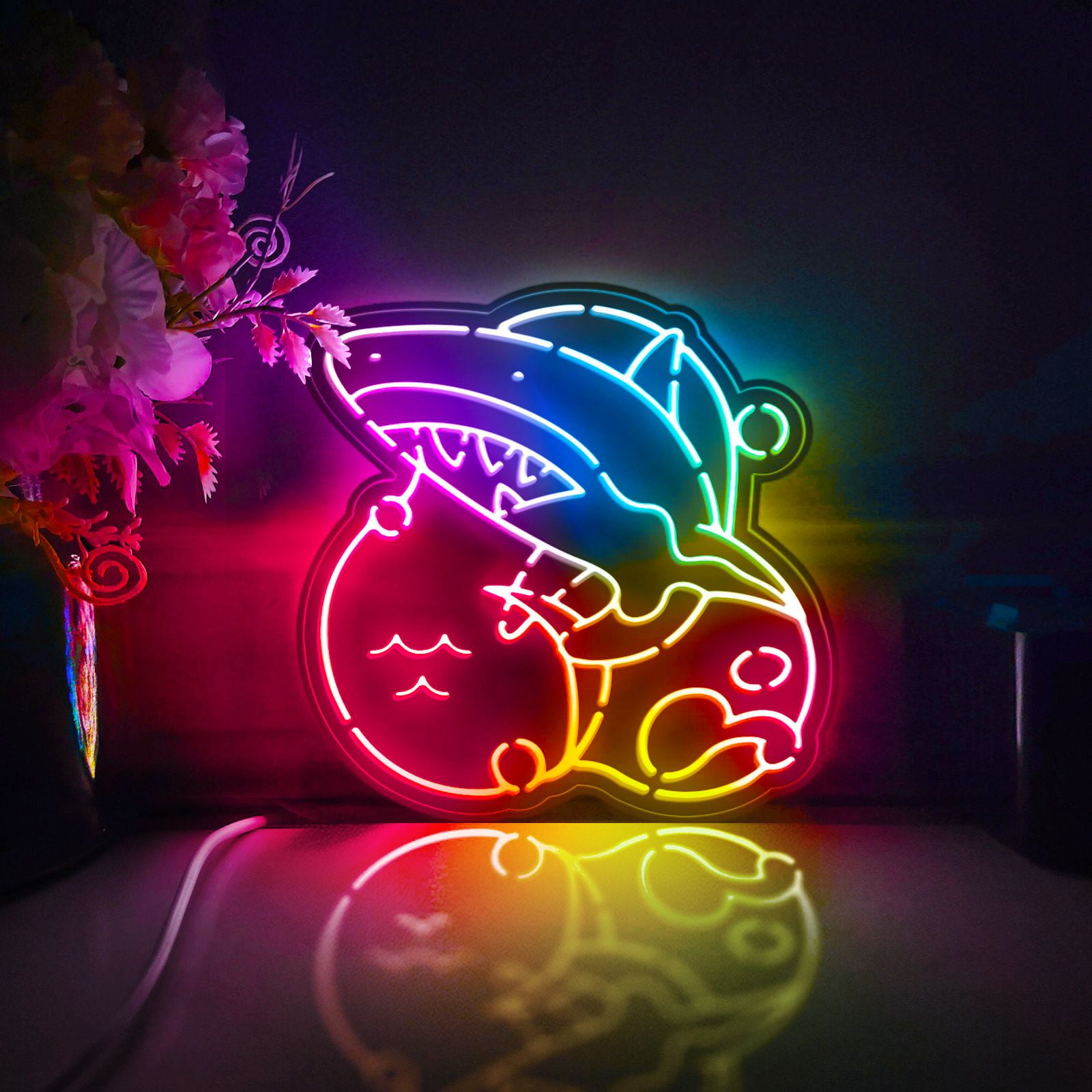 Shark Led Light Box, Dimmable Neon-Like Light Signs USB Power for Wall ...