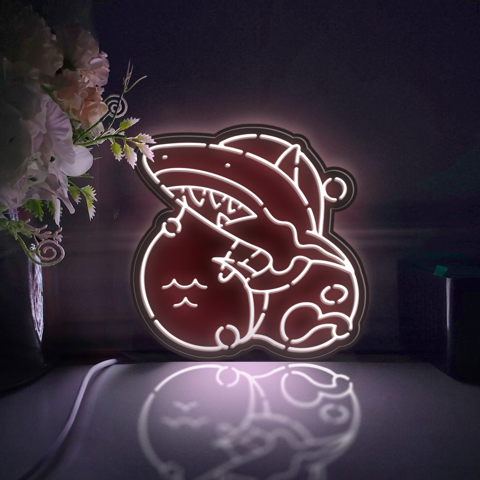 Shark Led Light Box, Dimmable Neon-Like Light Signs USB Power for Wall ...