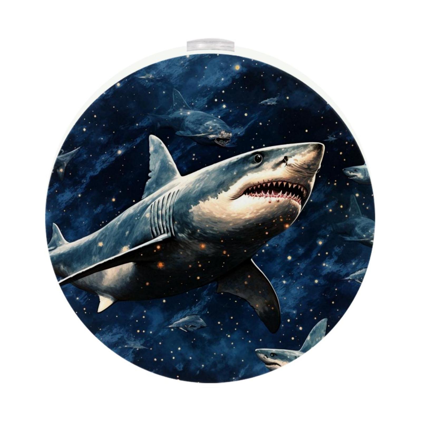 Shark Led Round Night Light-2pcs, Gentle Glow Plug in Wall Lamp for ...