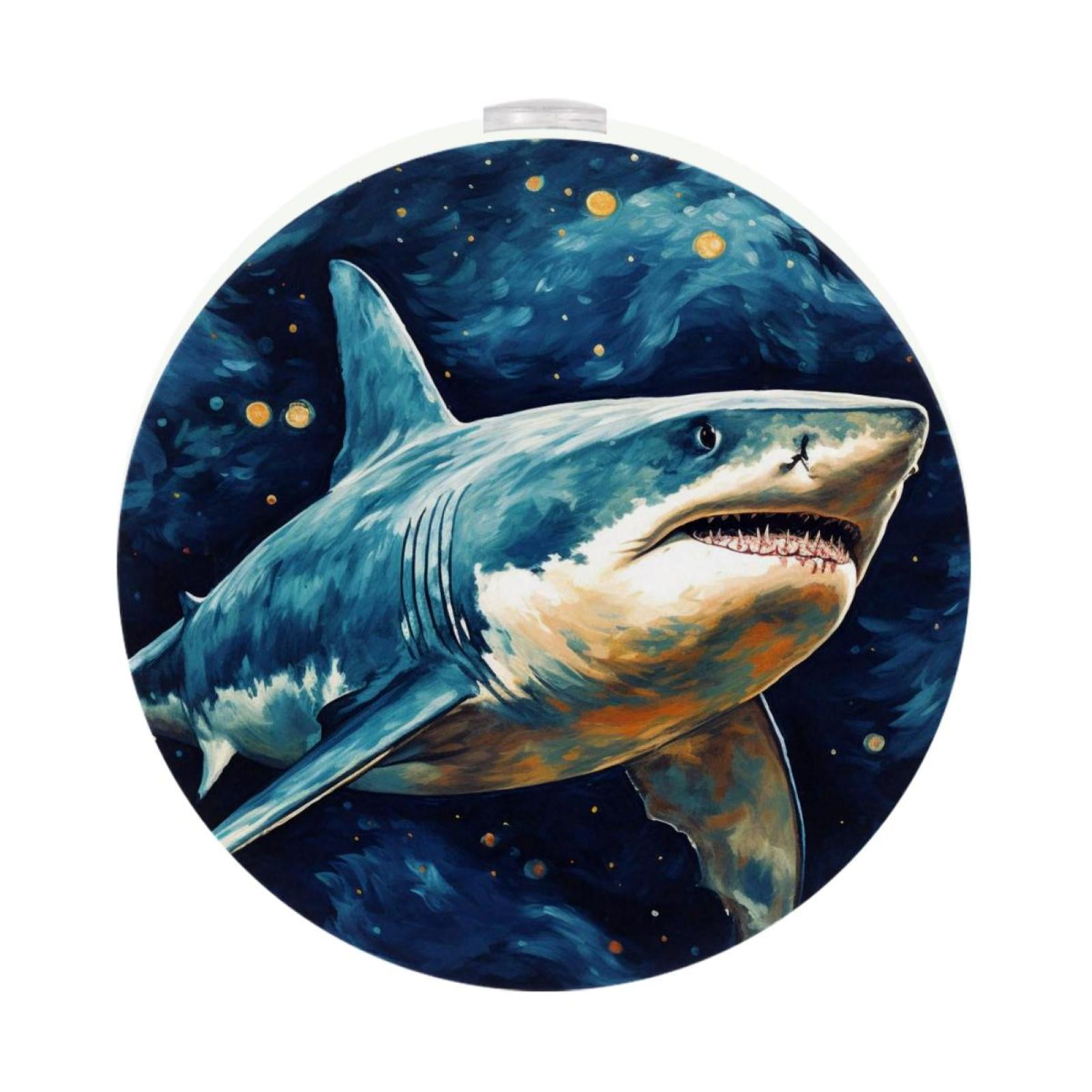 Shark Led Round Night Light-2pcs, Gentle Glow Plug in Wall Lamp for ...