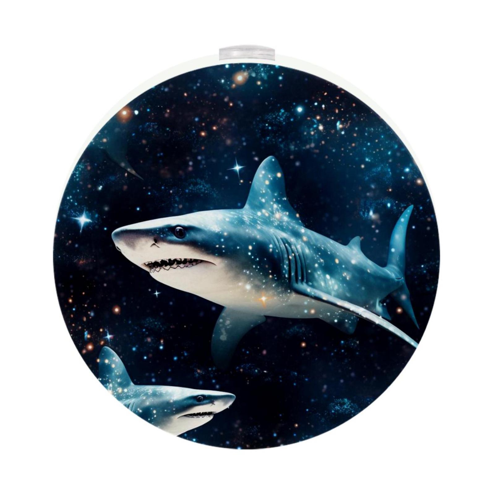 Shark Led Round Night Light-2pcs, Portable Stick on Night Lamp for ...