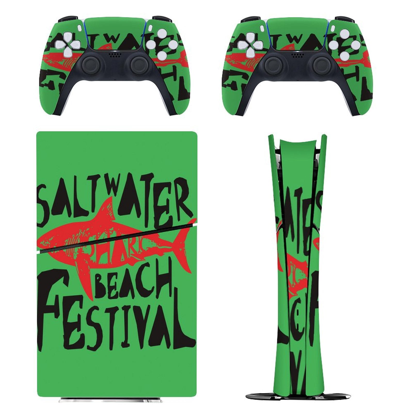Shark Letter T-shirt PS5/PS5 Slim Digital Disc Skin Sticker For Console ...