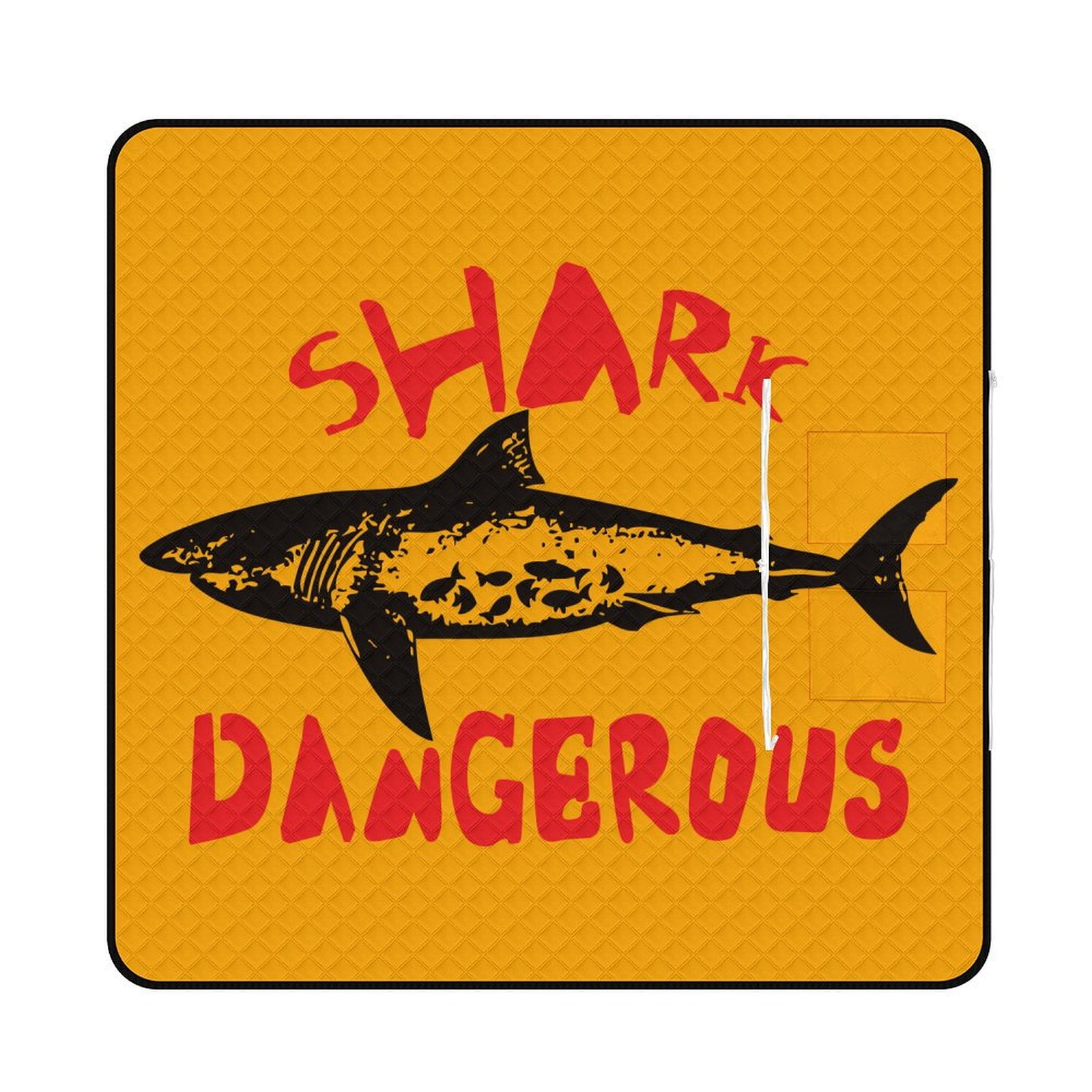 Shark Letter T-shirt Waterproof Beach Mat Folding Mattress Portable ...