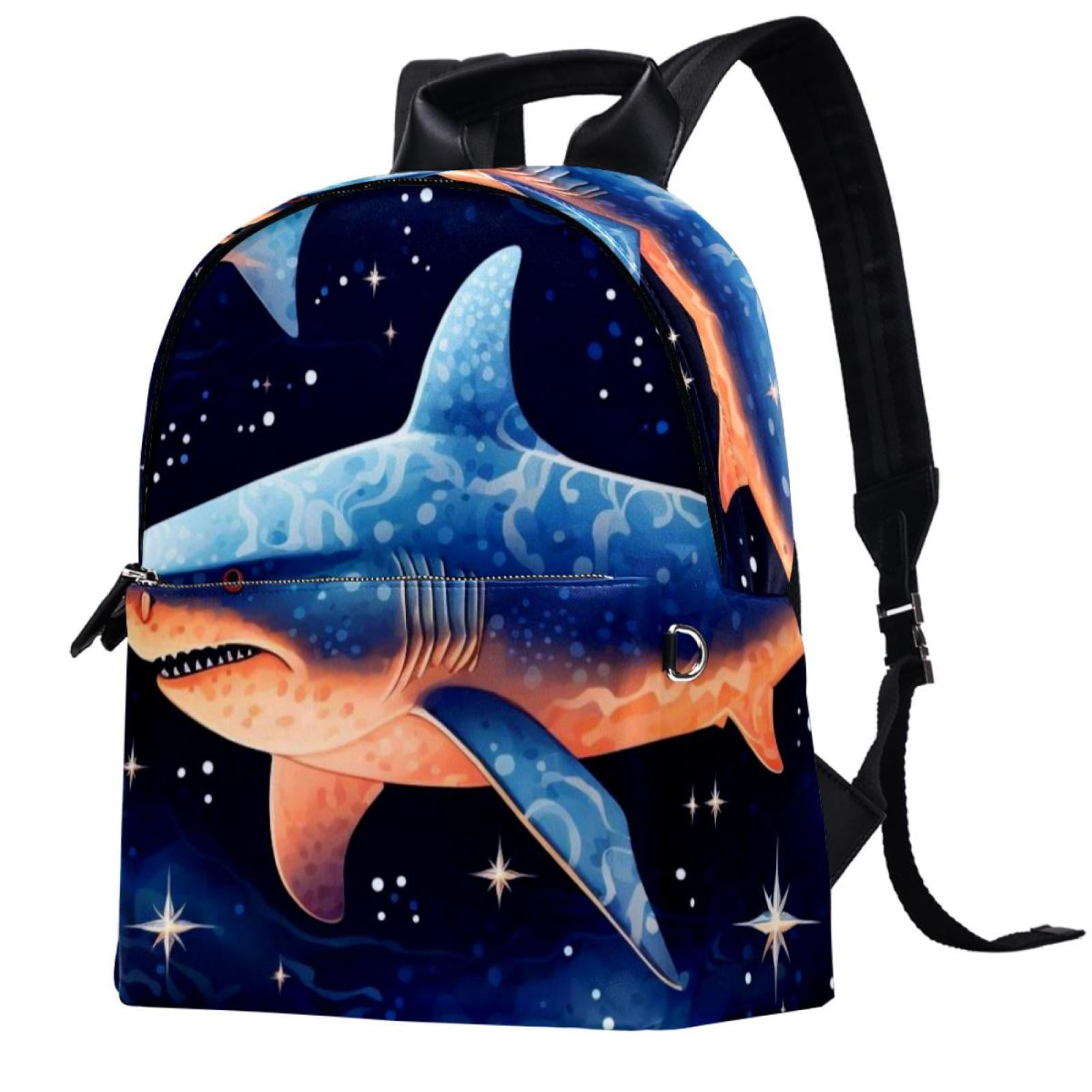 Shark Lightweight Leather Baby Backpack with Adjustable Straps, Large ...