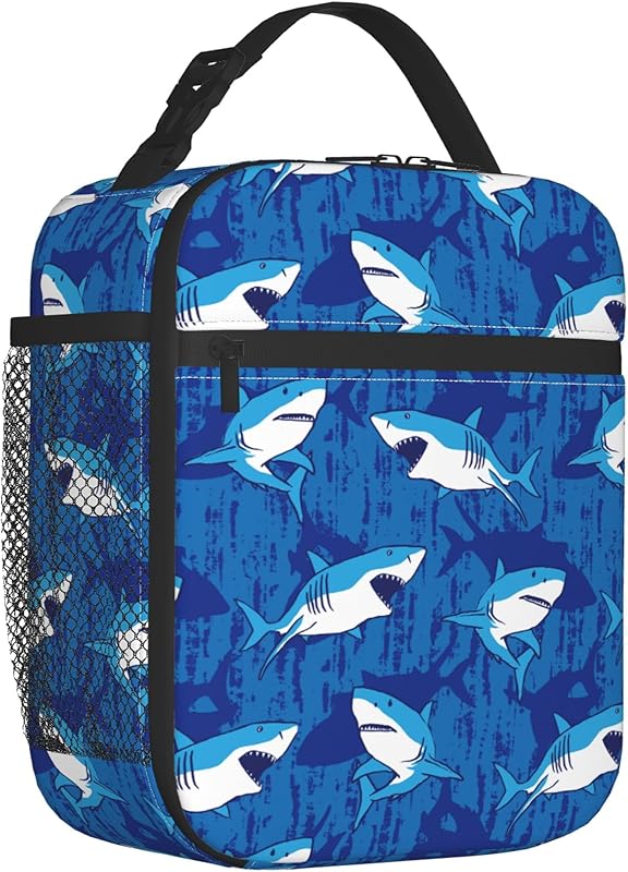 Shark Lunch Box for Women Men, Reusable Insulated Lunch Tote Bag ...