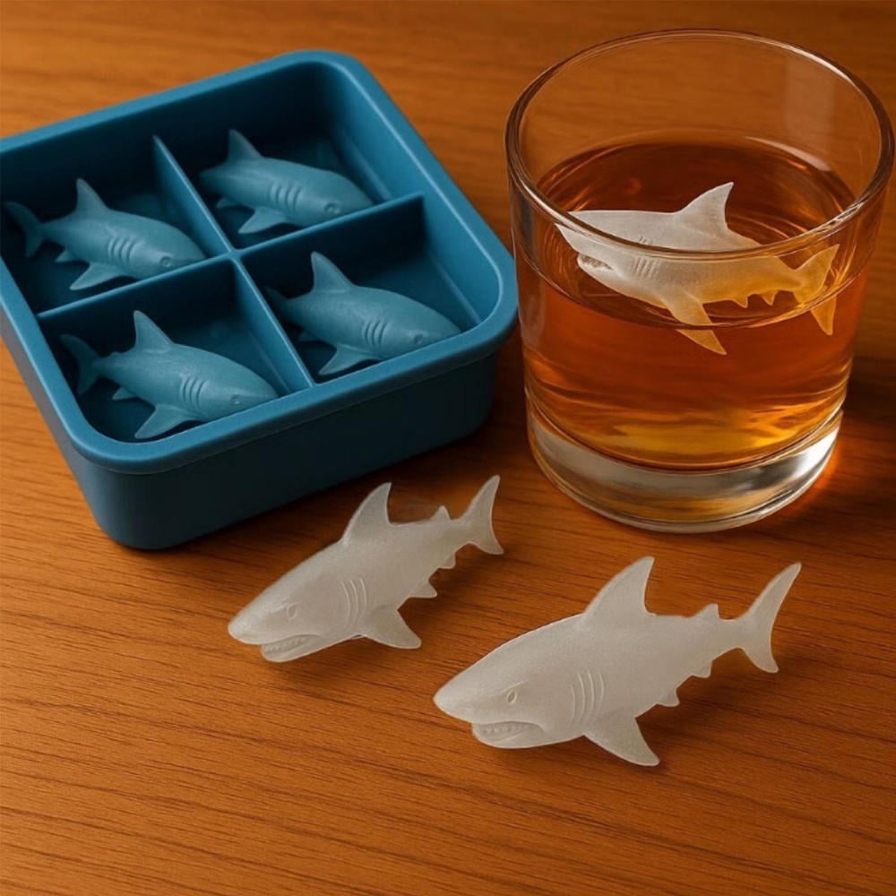 Shark Mold 3D Funny Ice Mold Cute Easy Release Silicone Tray Shaper ...