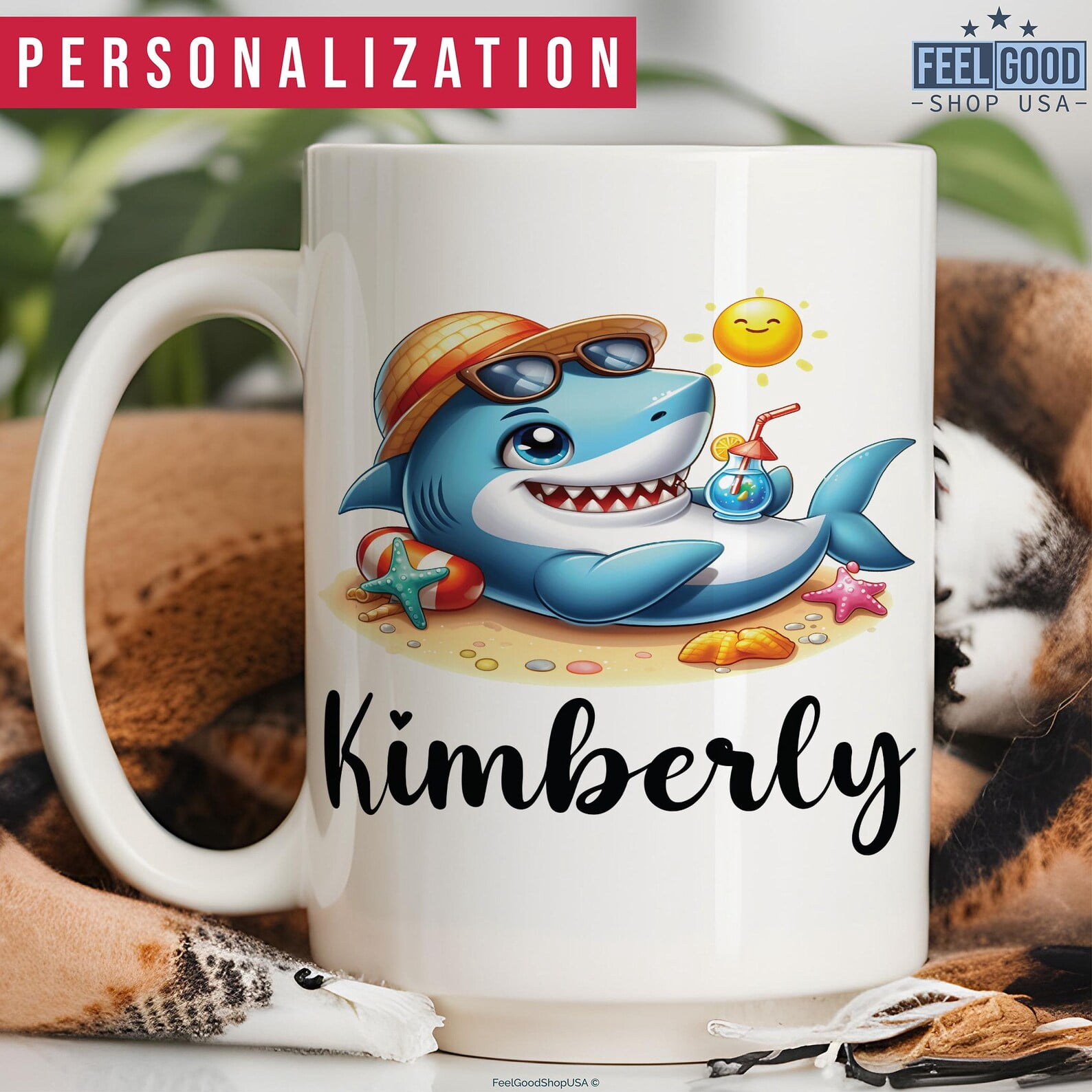 Shark Mug Personalized Shark Gift, Custom Shark Cup With Name, Shark ...