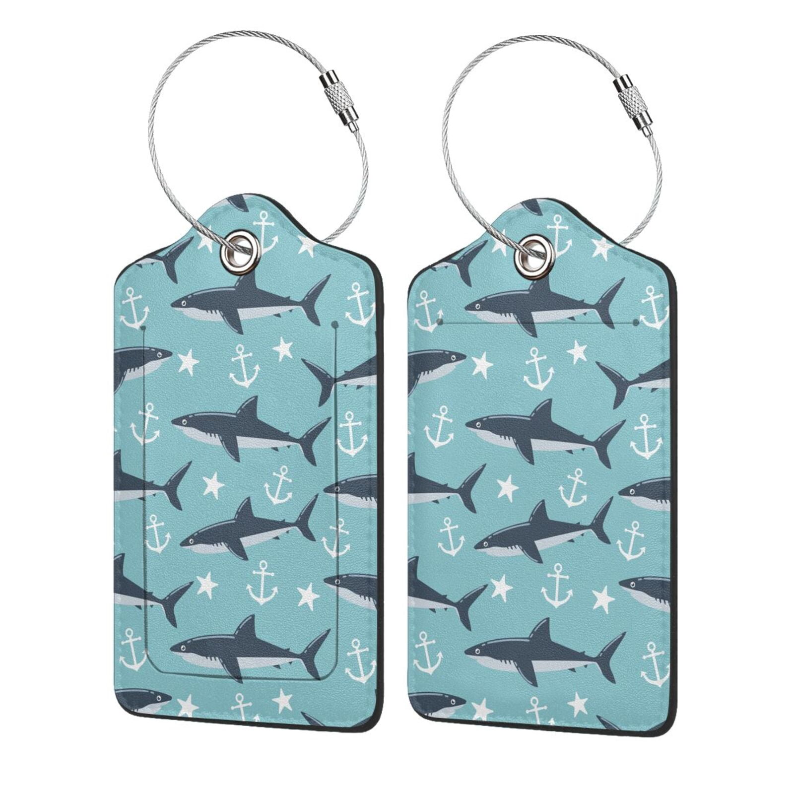 Shark Nautical Funny Anchor Luggage Tags for Suitcase Tags Identifiers ...