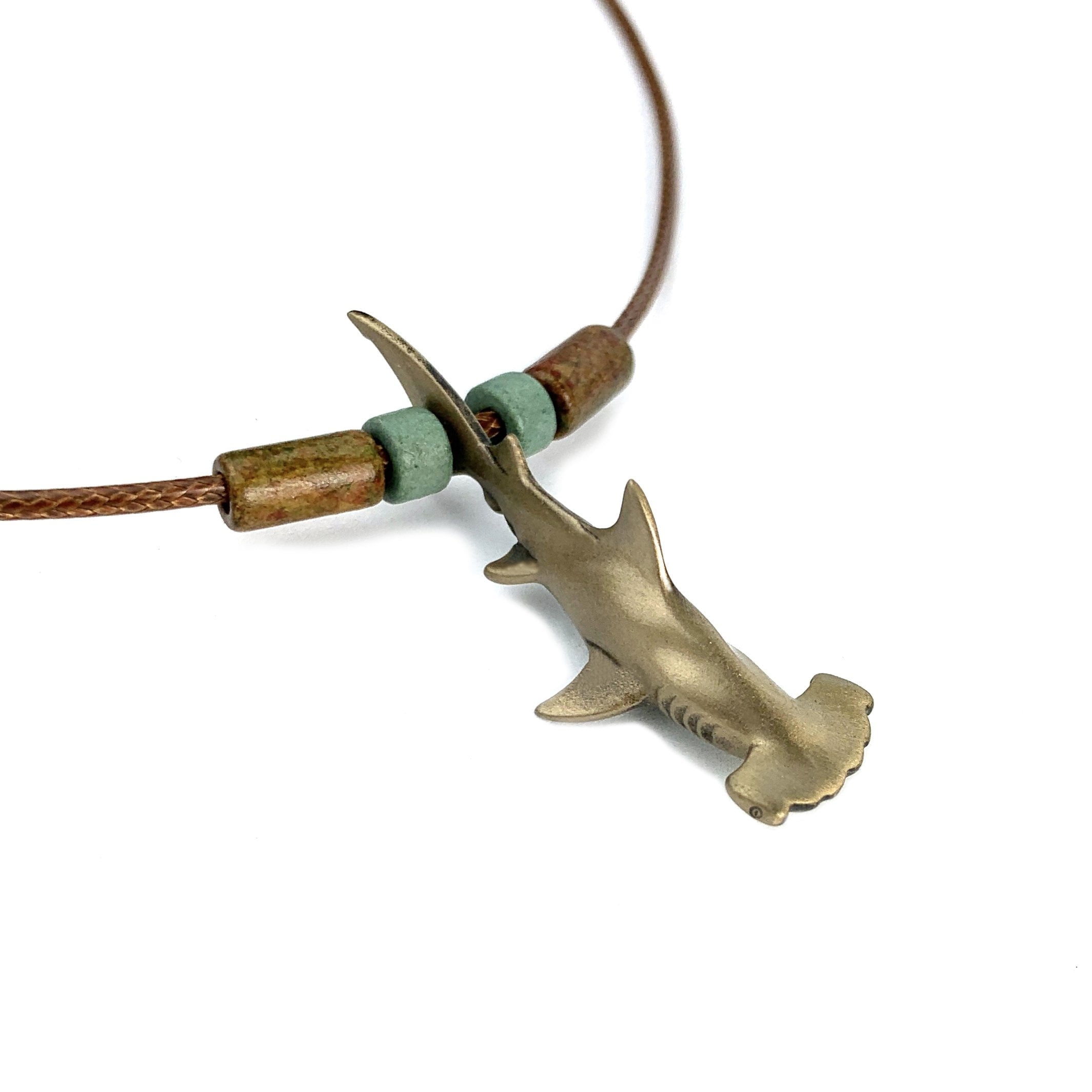 Shark Necklace for Men and Women- Bronze Hammerhead Shark Pendant for ...