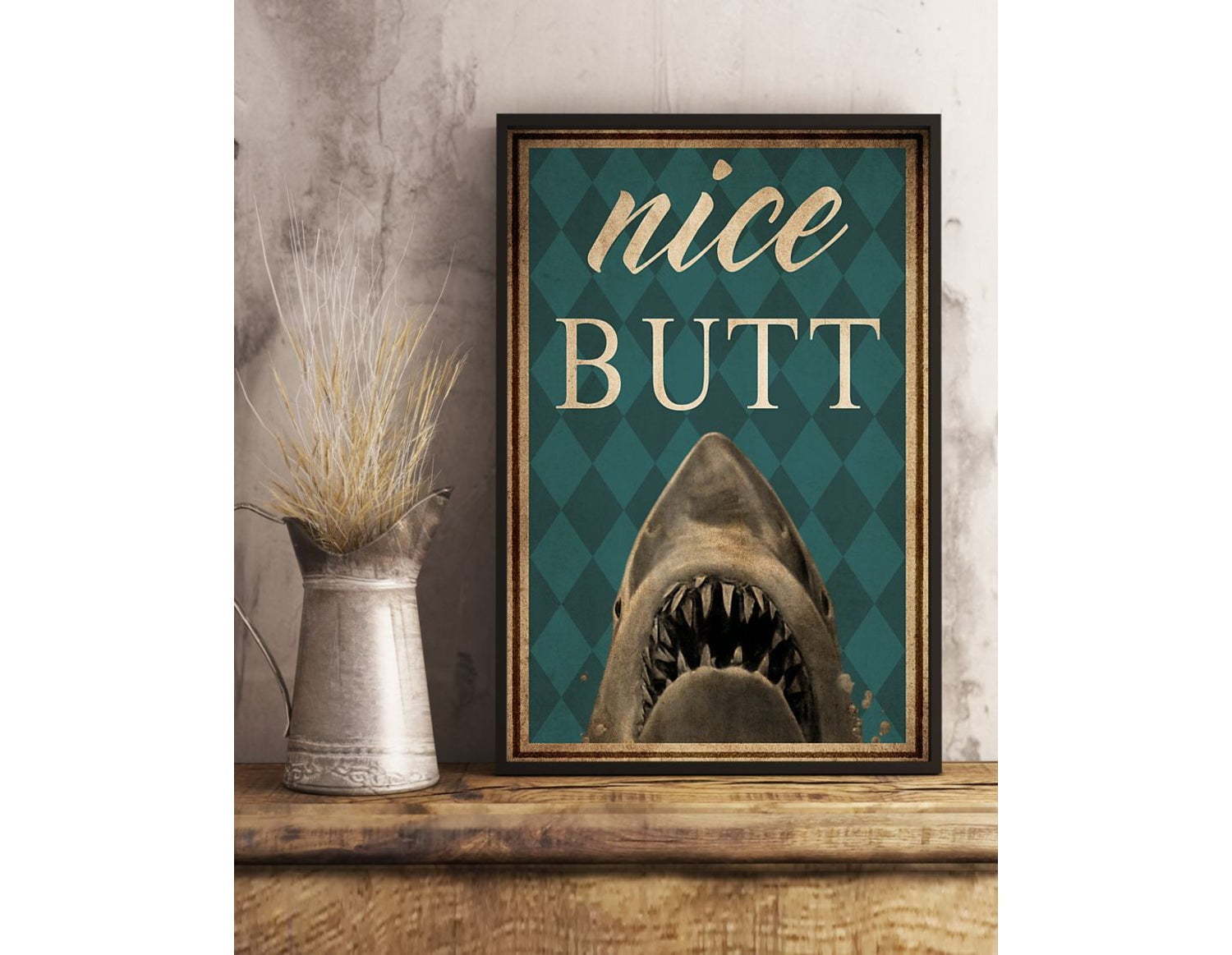 Shark Nice Butt Shark Poster Nice Butt Poster Sharks Art Print Nursery ...