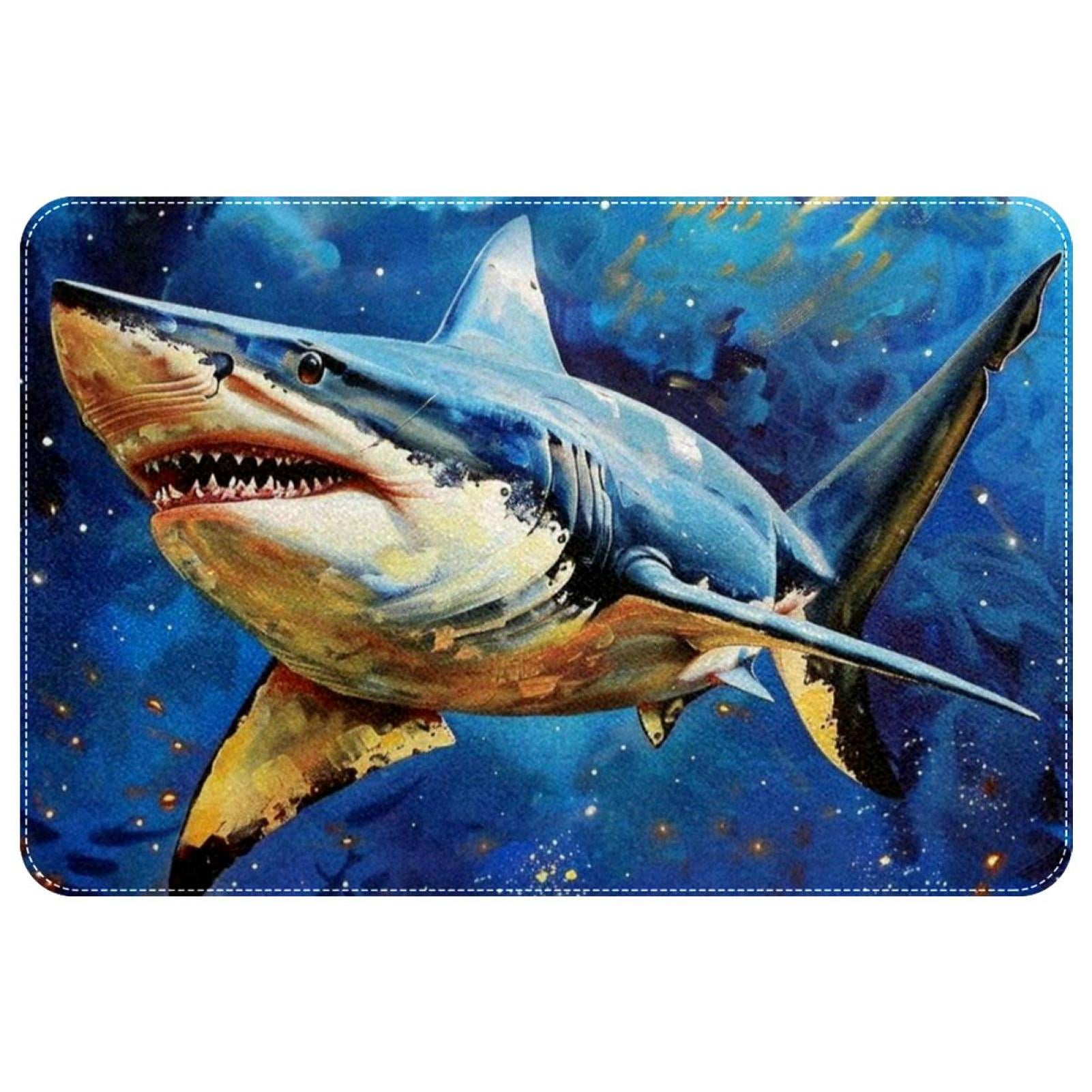 Shark Non-Slip Polyester Chair Mat Kitchen Rug Office Mat Machine ...