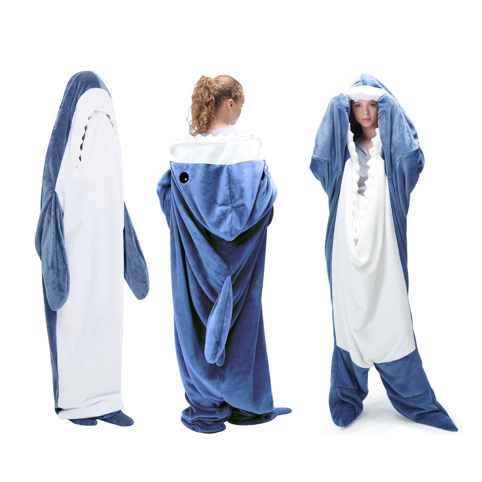 Shark Onesie Shark Blanket, M Size Flannel Blanket Hoodie Wearable ...