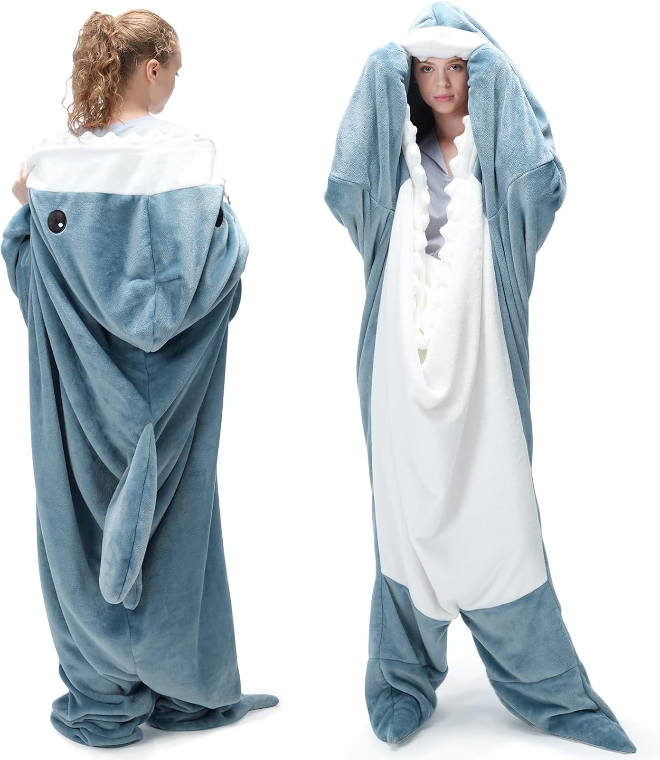 Shark Onesie Shark Blanket, M Size Flannel Blanket Hoodie Wearable ...