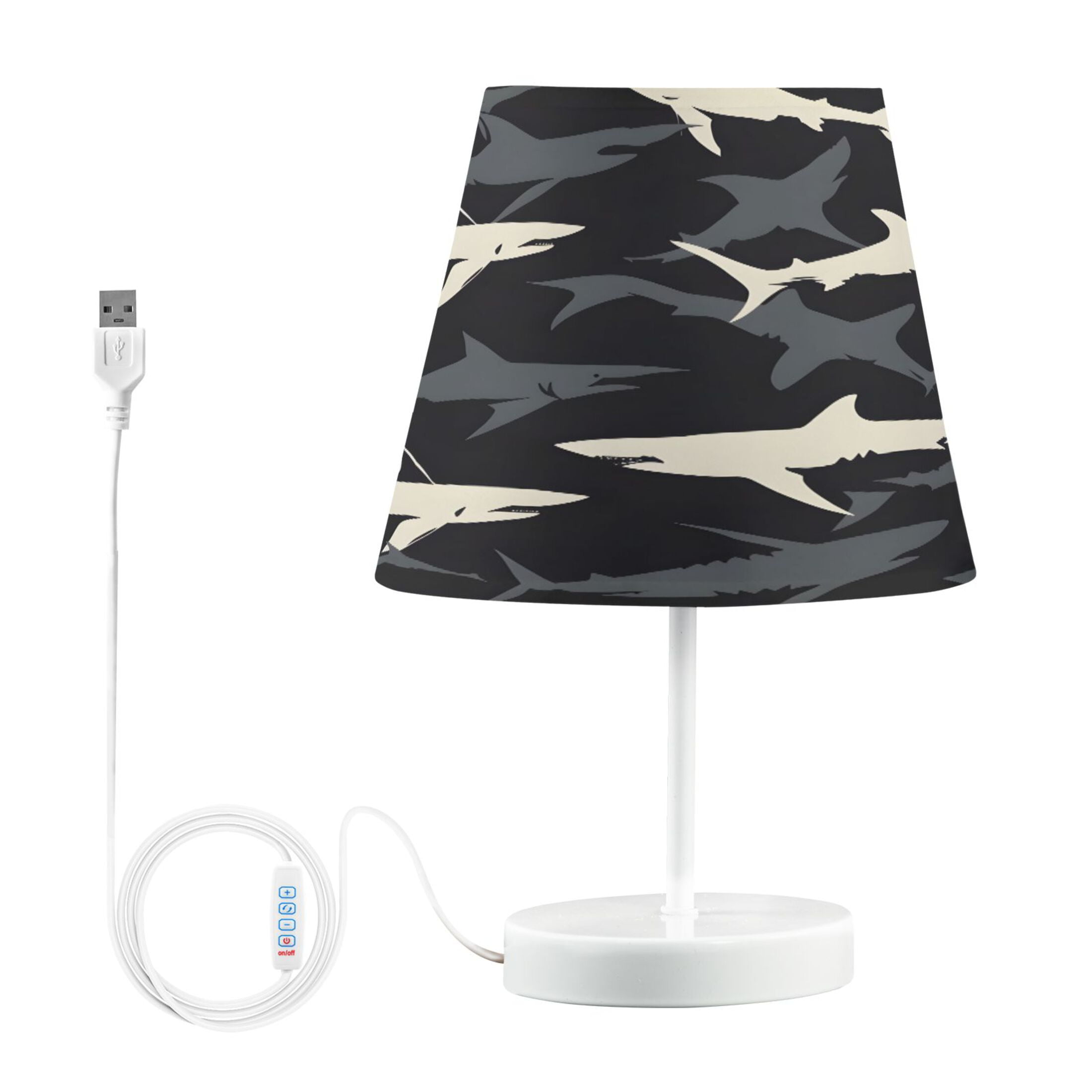 Shark Outline Desk Lamp LED Table Nightstand Lamps with 3 Color ...