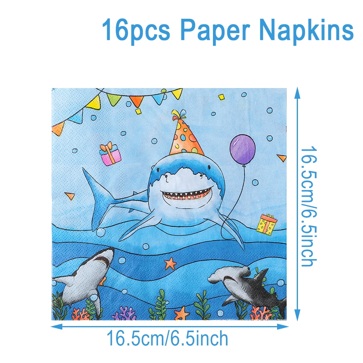 Shark Party Disposable Tableware Set Plates Cups Ocean Shark Birthday ...