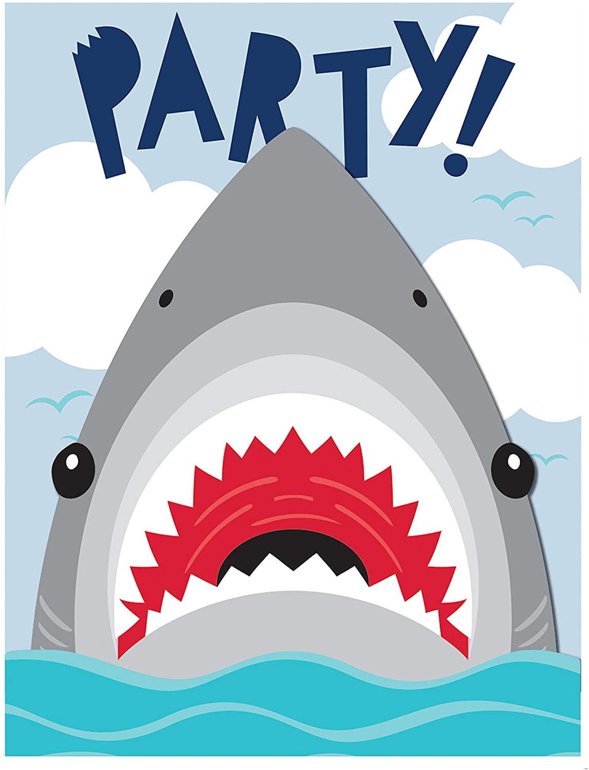 Shark Party Invitations, 8 ct - Walmart.com