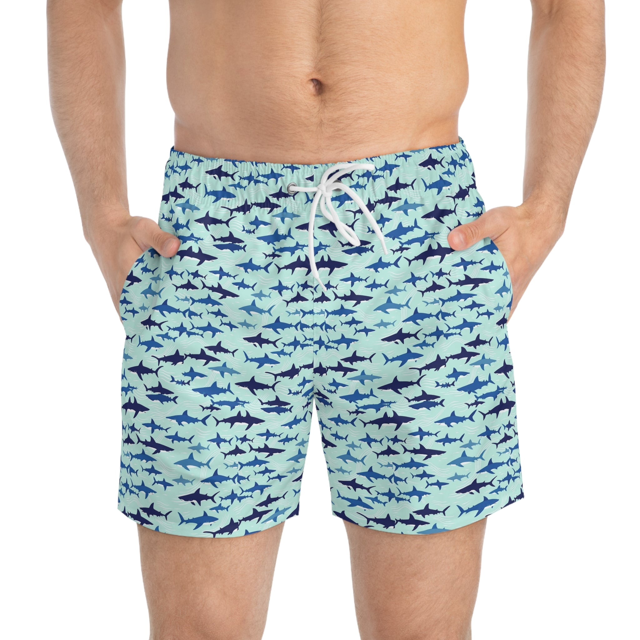 Shark Pattern Swim Trunks for Beach Days and Summer Fun - Walmart.com