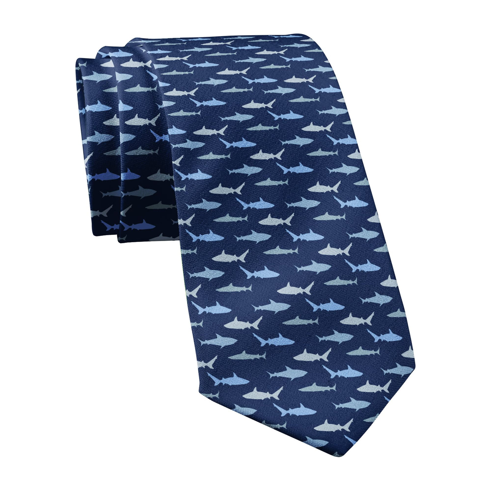 Shark Patterned Necktie Novelty Ties for Men Shark Tie Funny Neckties ...