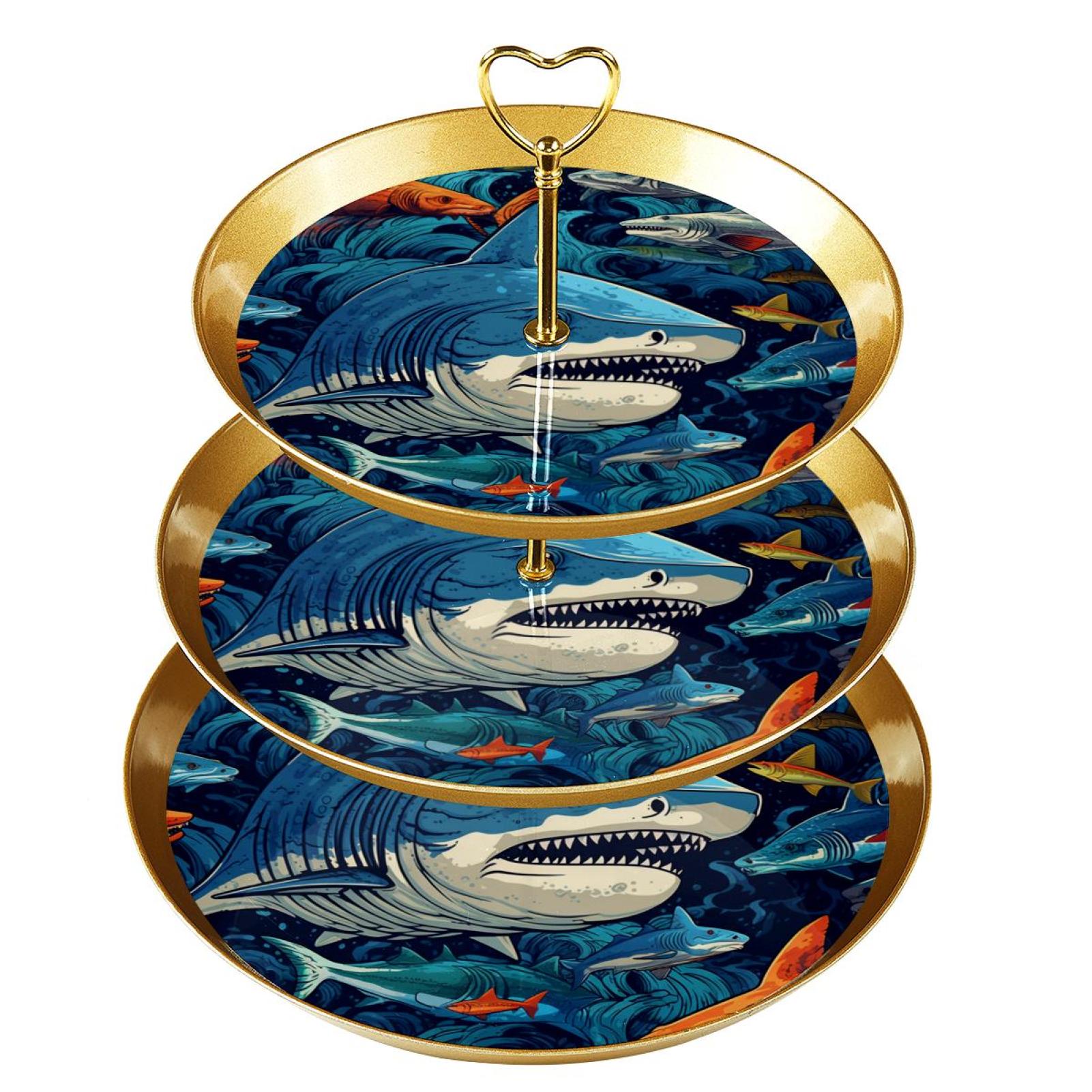 Shark Plastic Discs Iron Pillar Dessert Table Stand for Parties and ...