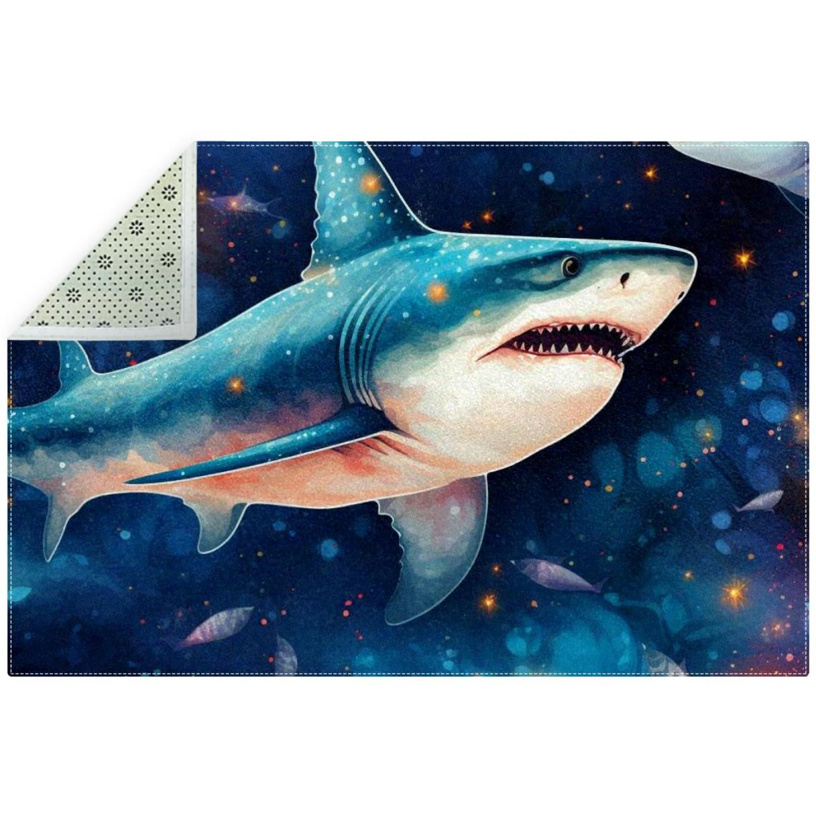 Shark Polyester Indoor Mat for Comfort and Style - Home or Office Use ...