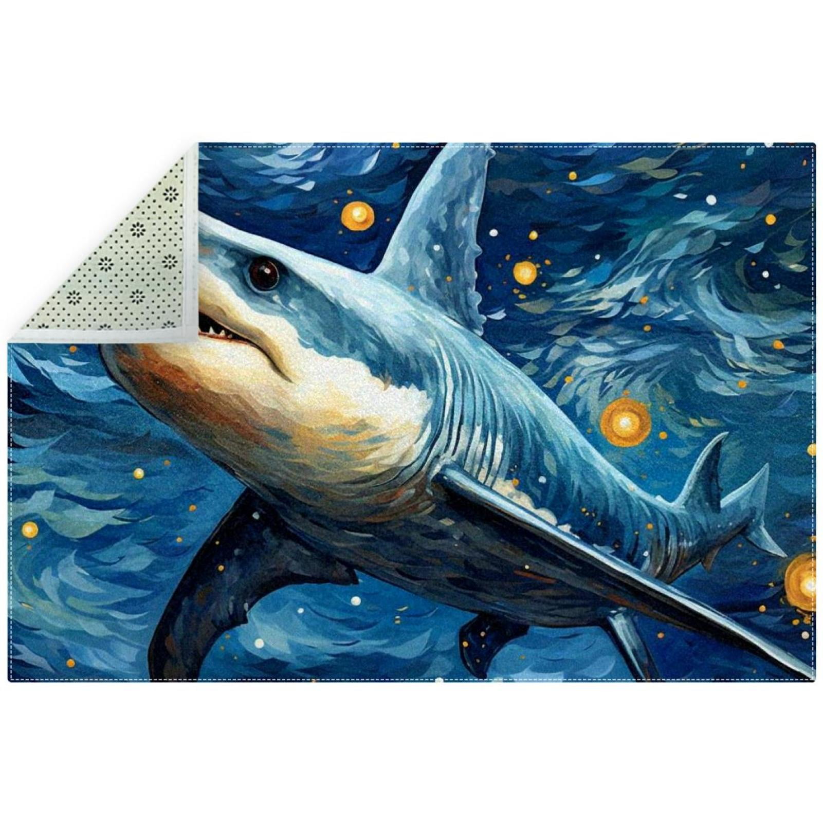 Shark Polyester Indoor Mat for Comfort and Style - Home or Office Use ...